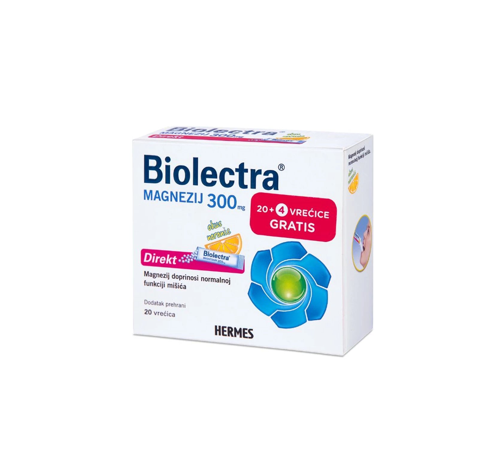 Biolectra Magnezij 300mg direkt naranča - pharmacy
