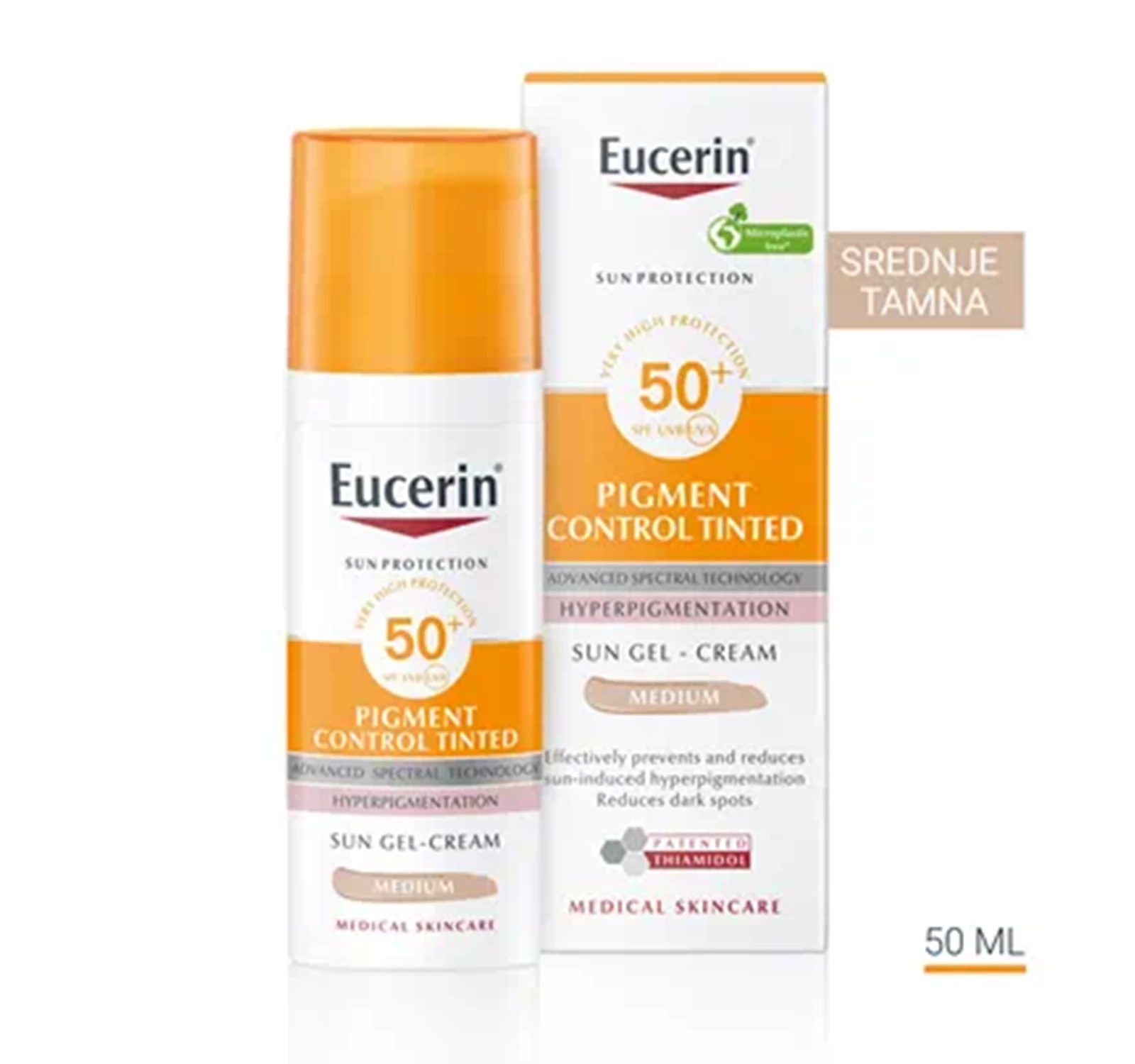 Eucerin Sun Pigment control tonirana gel krema SPF50+ medium - pharmacy