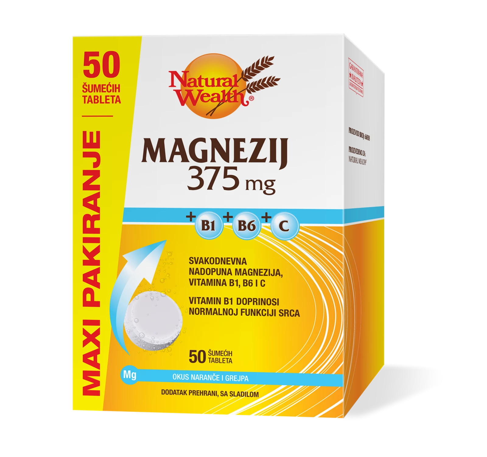 Natural Wealth Magnezij 375 šumeće tablete 50 0,0 50 šumećih tableta - pharmacy