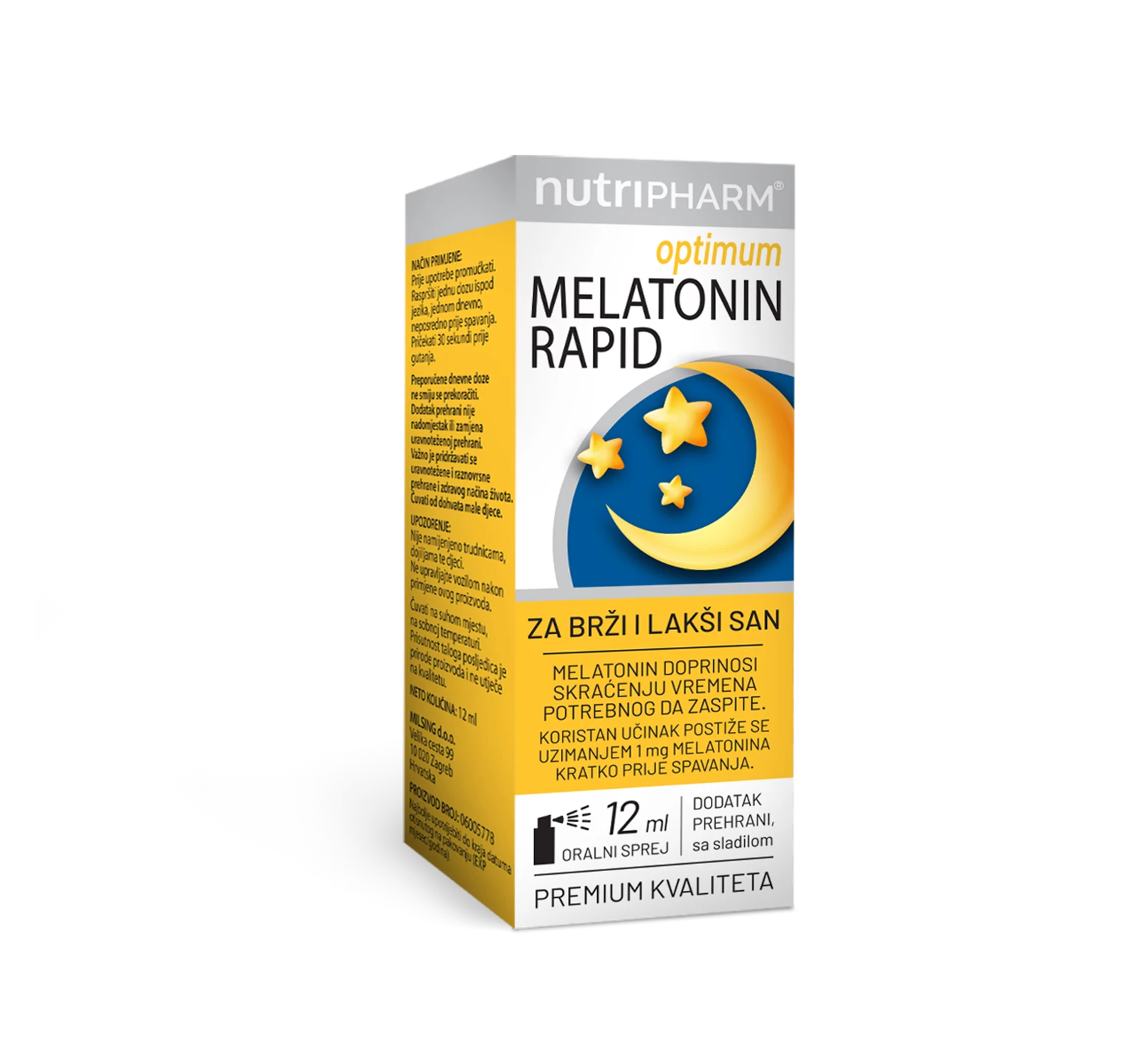 Nutripharm Melatonin rapid sprej 0,0 12ml - pharmacy