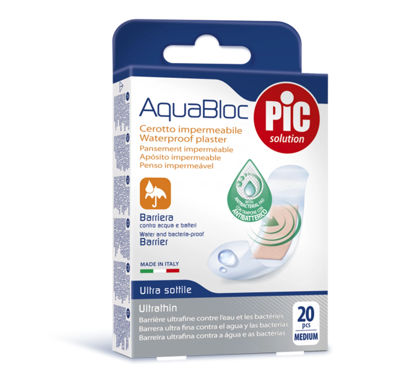 PiC antibakterijski flasteri Aquabloc Medium - pharmacy